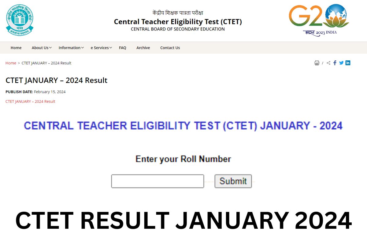 CTET Result January 2024 (Out)- Check Cut Off Marks & Scorecard